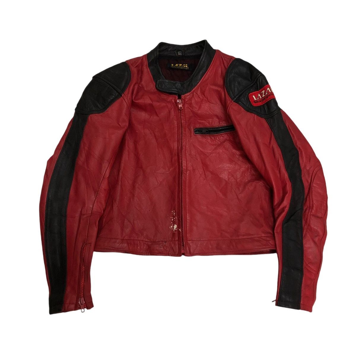 Kadoya × Racing × Vintage 🔥VINTAGE CROPPED BIKER LEATHER JACKET LAZAL ...