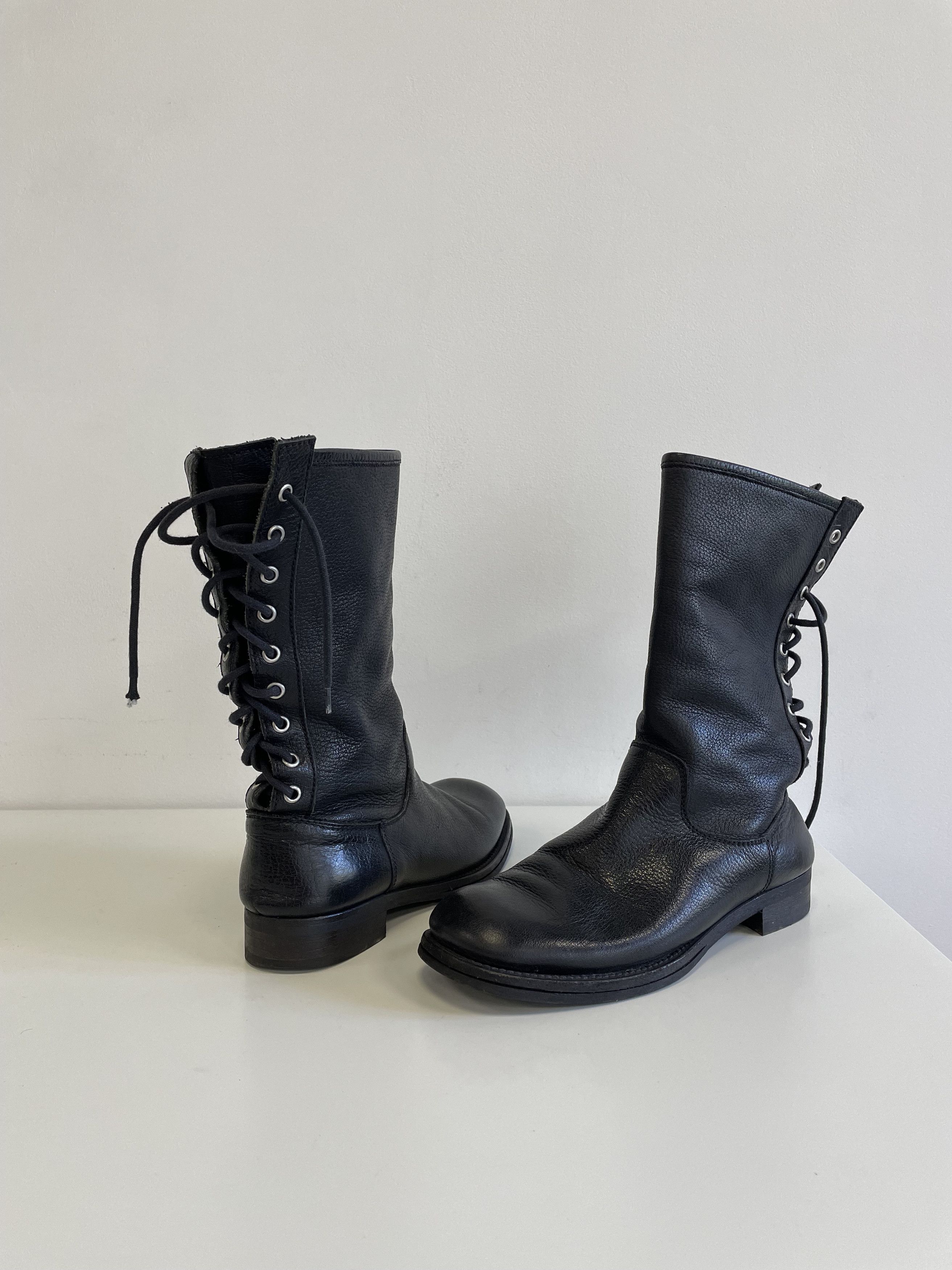 Archival Clothing Rare MOMA Back Laces Combat Ankle Boots 5450AC | Grailed