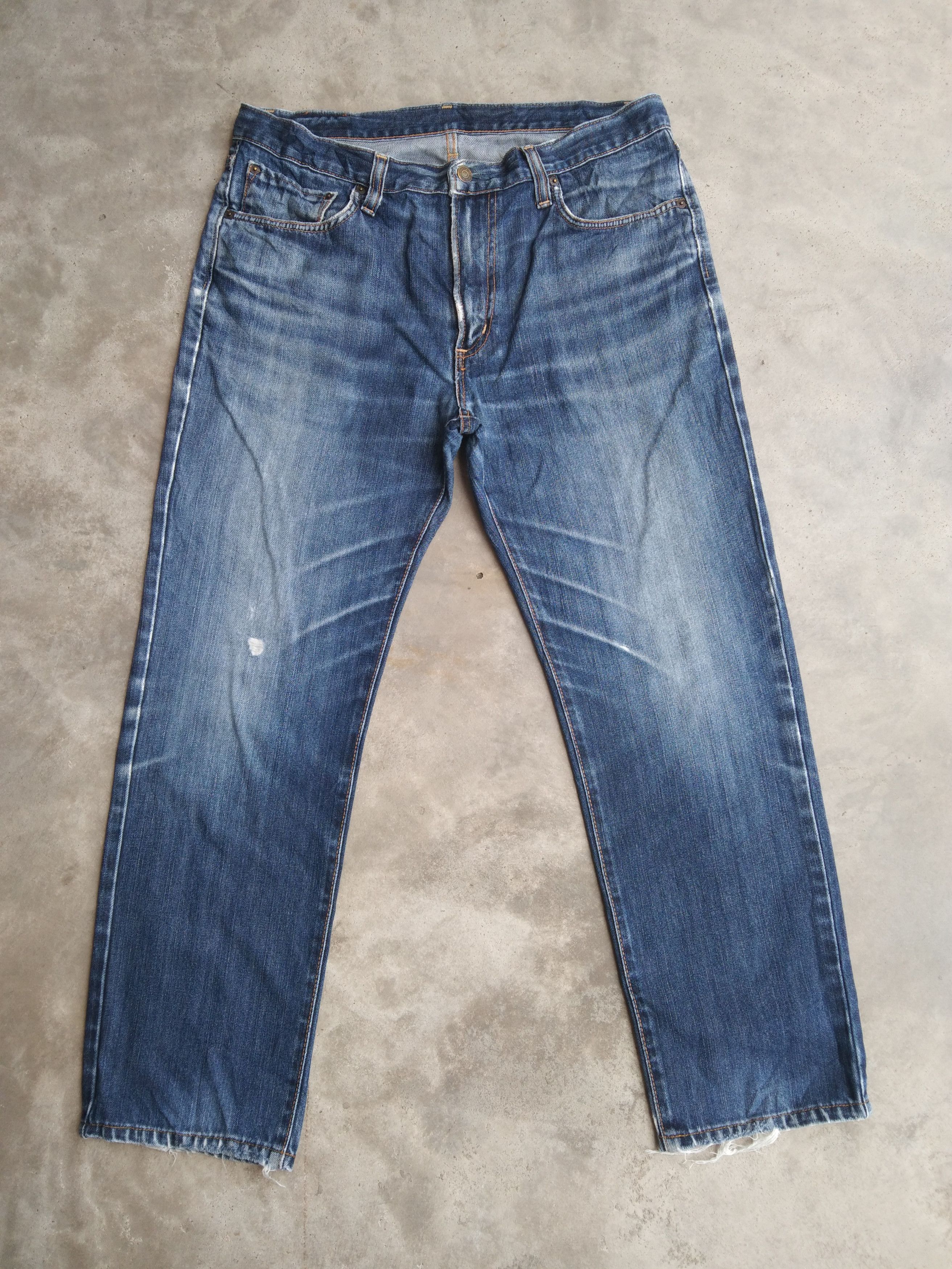 Edwin Vintage Made In Japan Edwin Blue Wash Distressed Jeans 34x28 ...