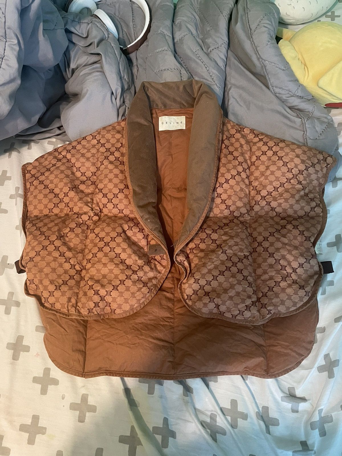 Celine Vintage CELINE Monogram Reversible Cropped Puffer Vest | Grailed