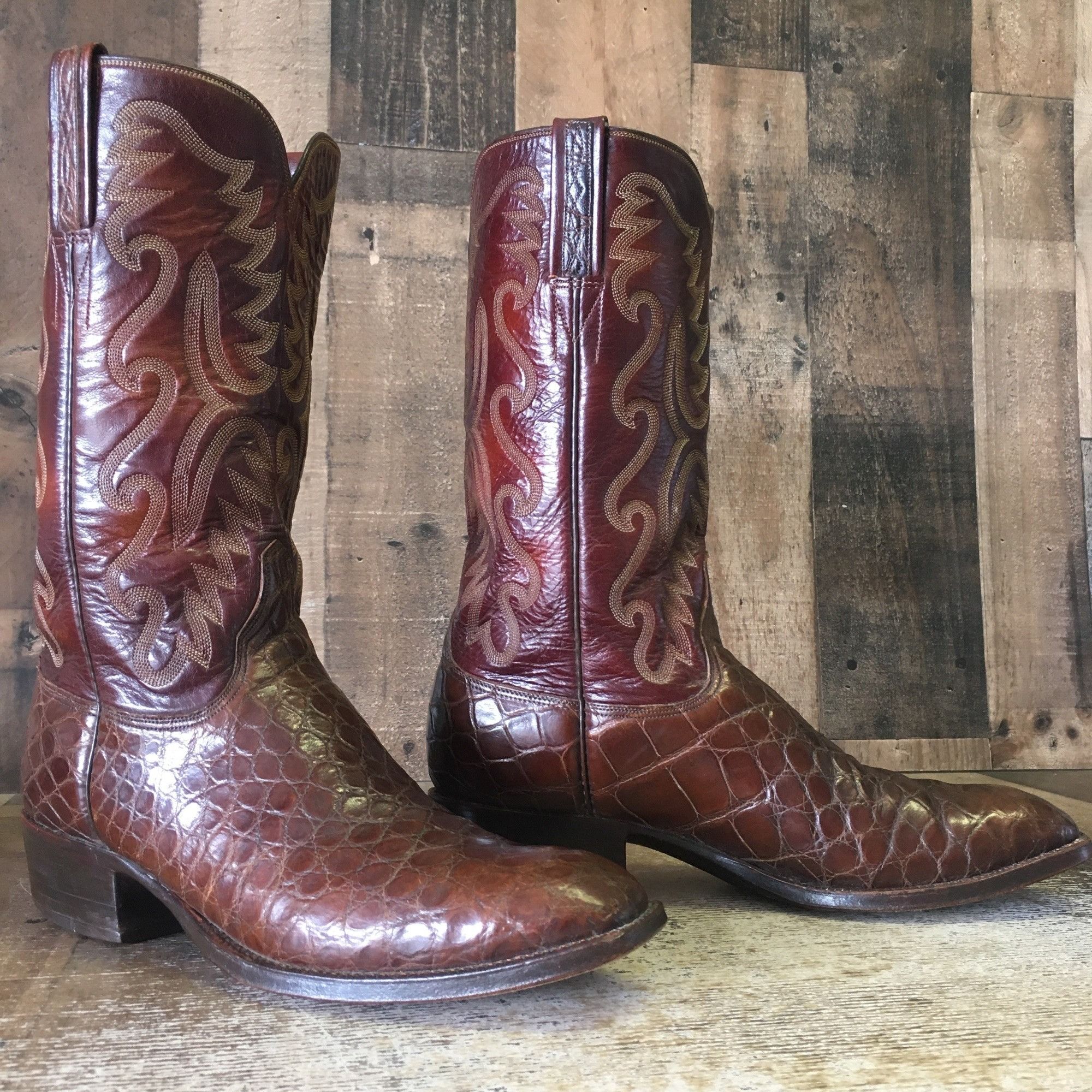Lucchese Lucchese Vintage Alligator French Toe Cowboy Boots Men 9.5 D ...