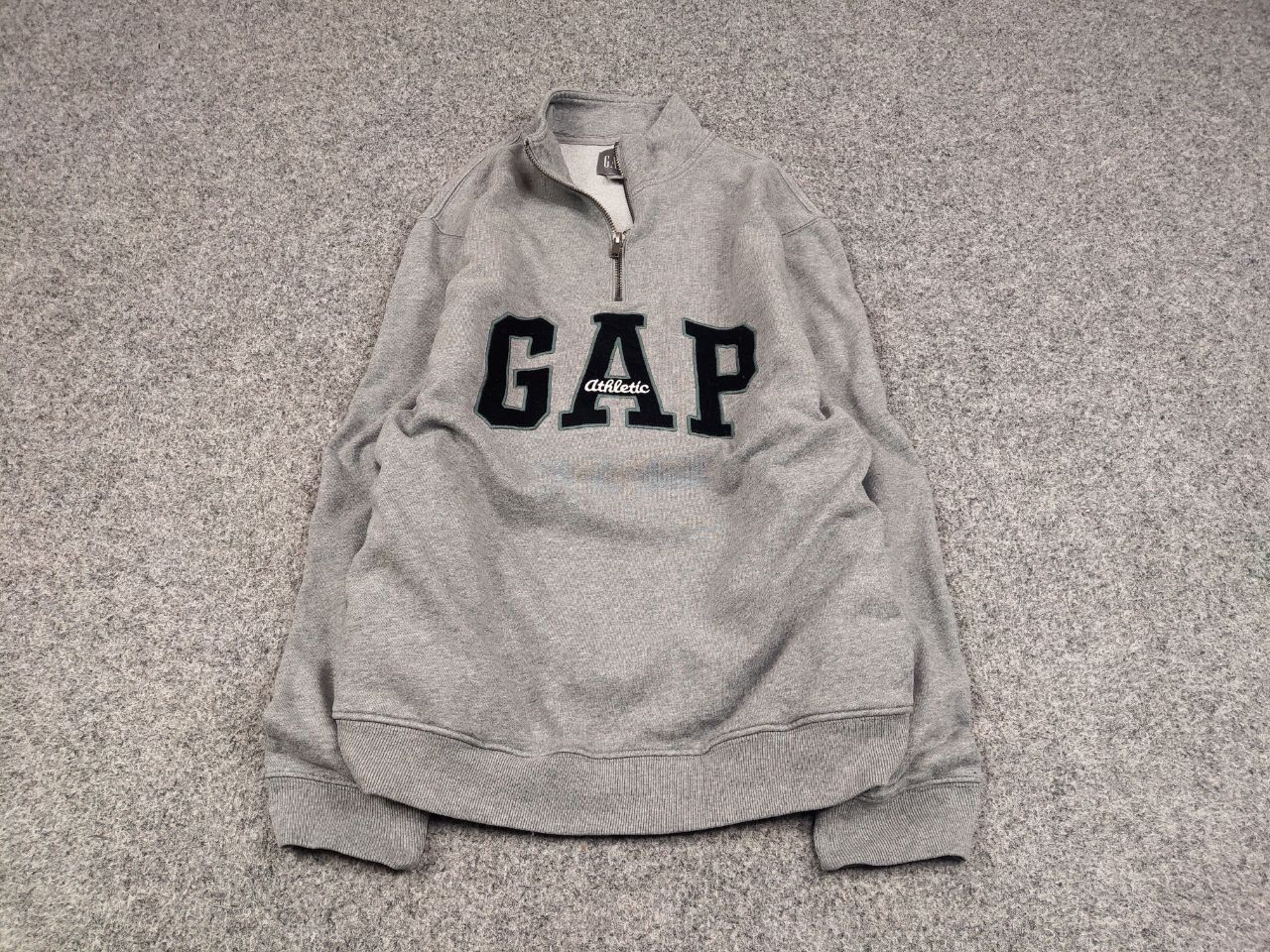 Vintage Vintage Gap Athletic Center Logo 1/4 zip Gray Sweatshirt | Grailed
