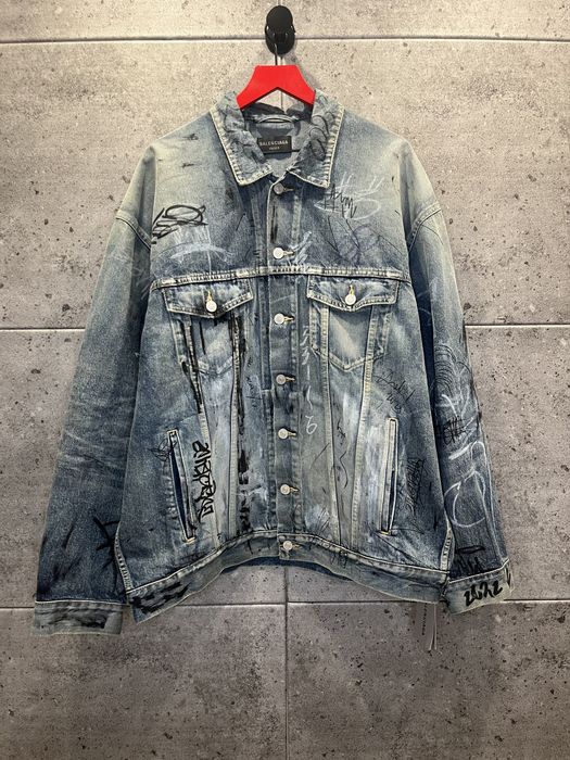 Balenciaga Balenciaga graffiti skater denim jacket | Grailed