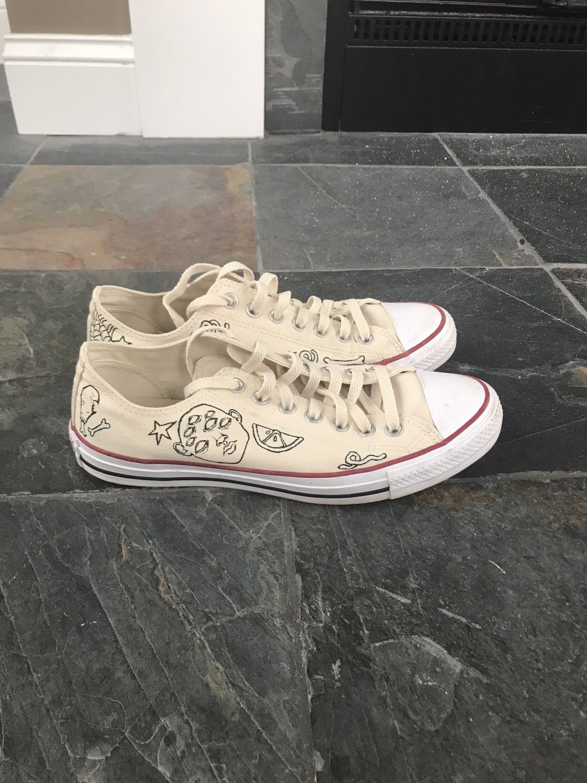 Converse Hand-Drawn Converse Chuck Taylor Low Cream Off White | Grailed
