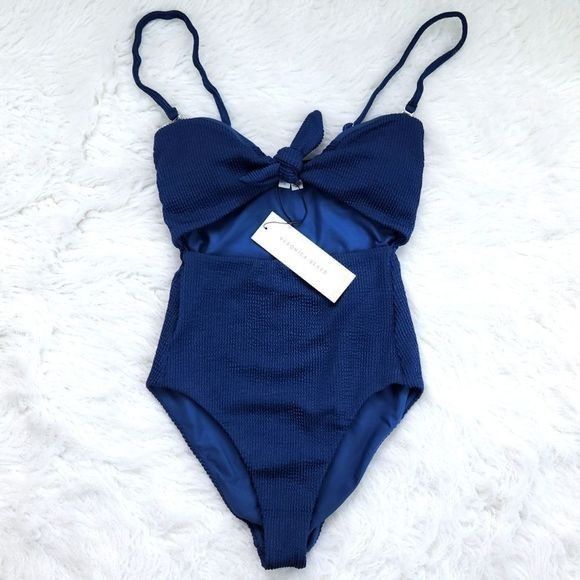Veronica Beard Veronica Beard Bethany Cutout One Piece Swimsuit Blue