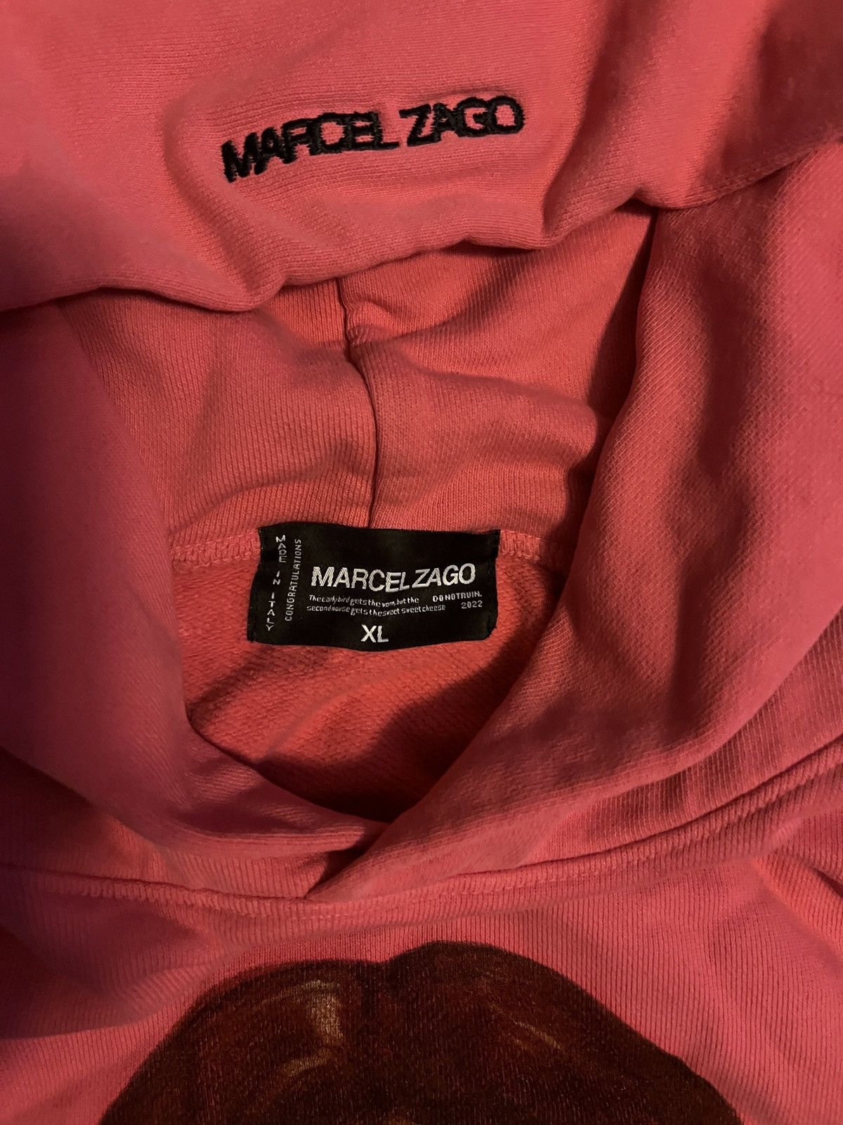 Marcel Zago Marcel Zago Jesus Shy White Steakle Pink Hoodie | Grailed