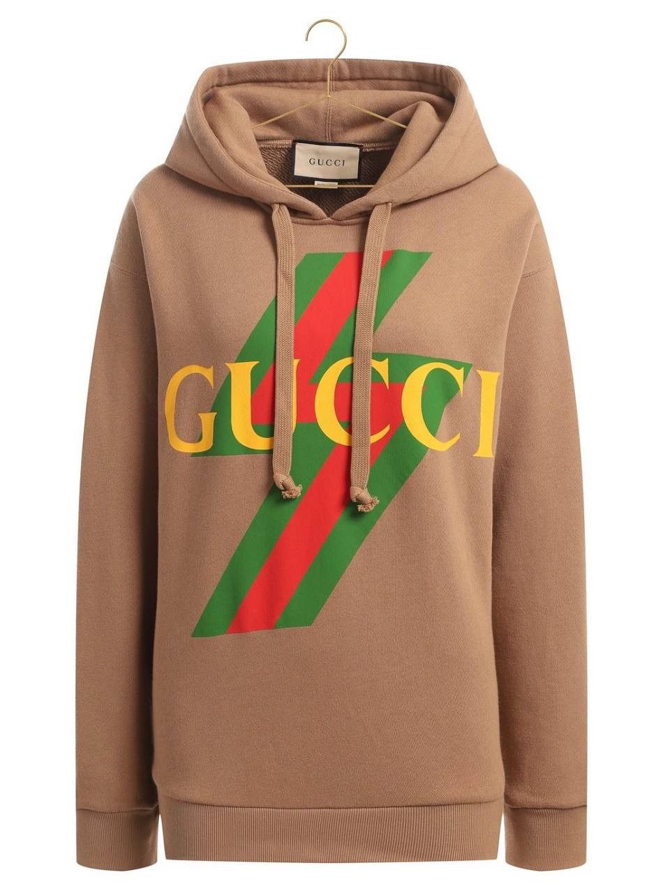 Gucci NEW! Gucci Logo Slogan Beige Hoodie | Grailed
