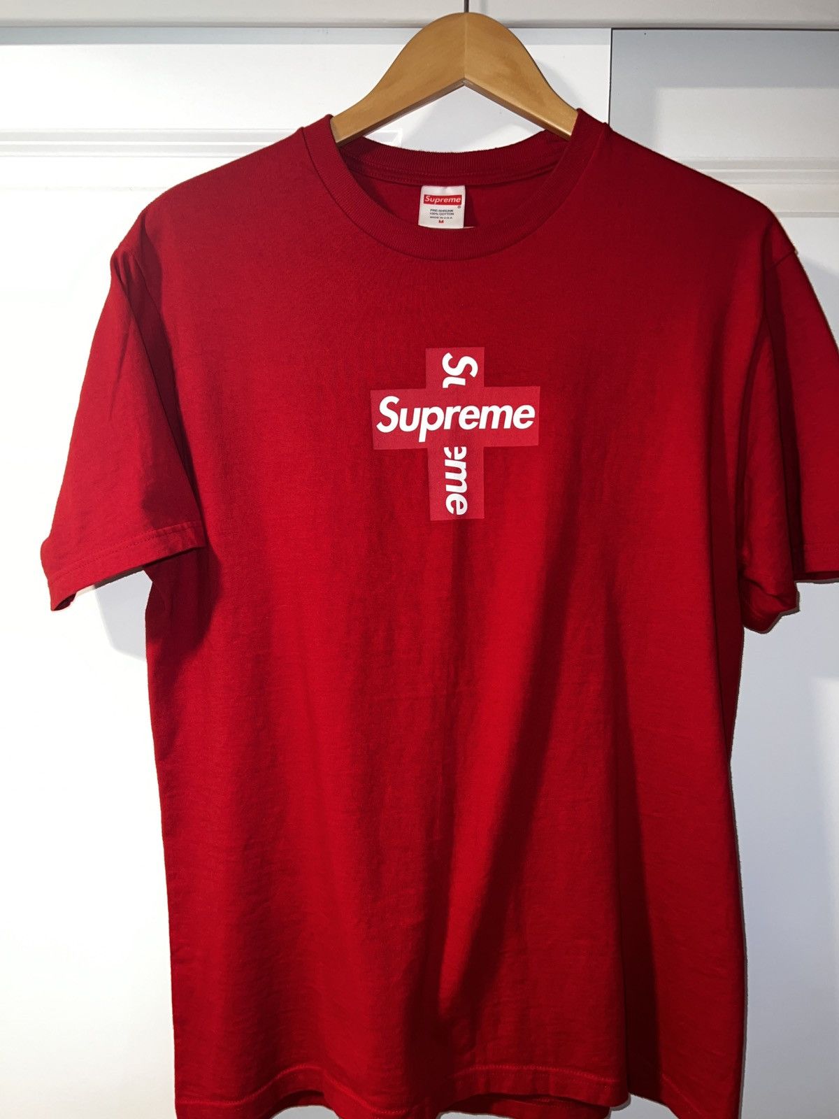 Supreme Supreme Cross Box Logo Red T-Shirt | Grailed