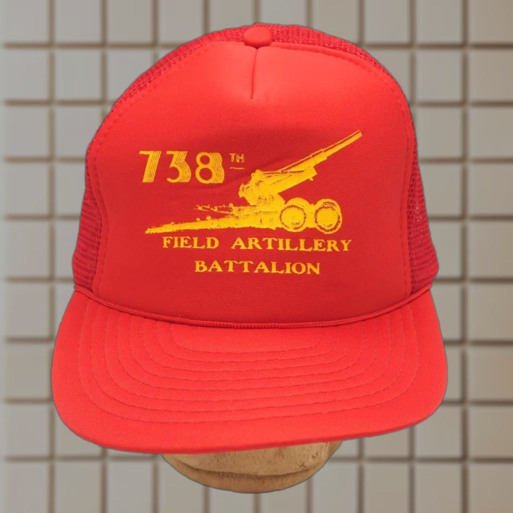 Vintage 738th Field Artillery Battalion Mesh Snapback Trucker Farmer ...