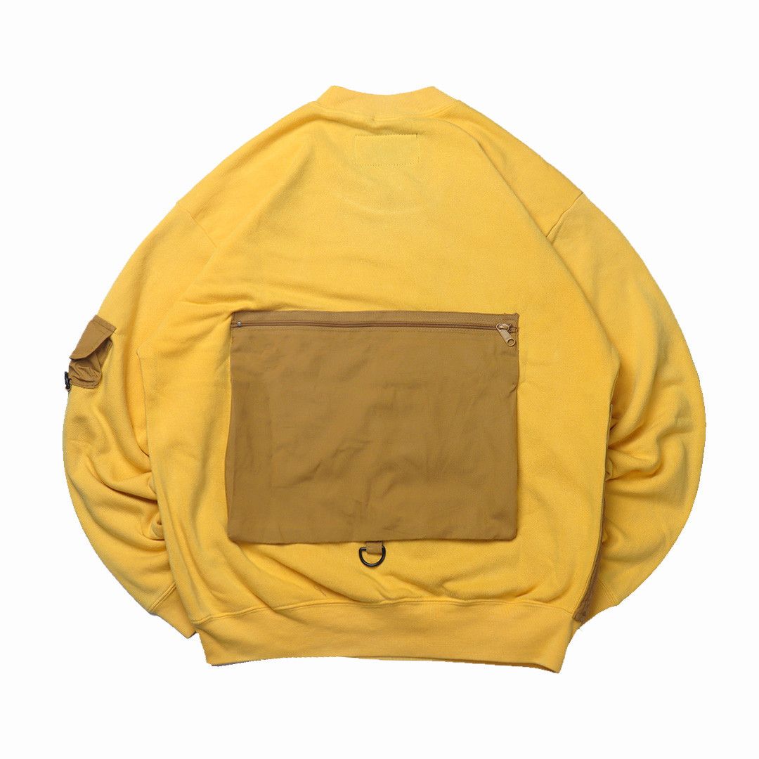 Custom × Nike Nike Tonal Swoosh Tactical Crewneck Yellow/Mustard | Grailed
