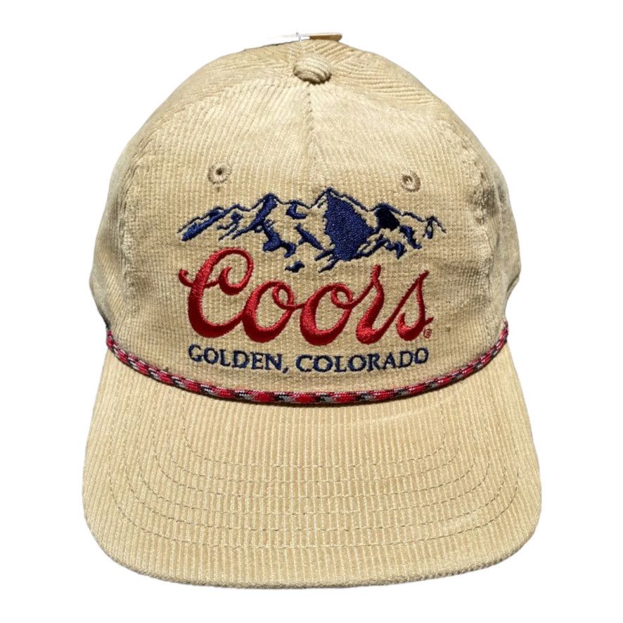 Mad Engine Coors Rocky Mountains Logo Beer Beige Corduroy Rope Hat ...