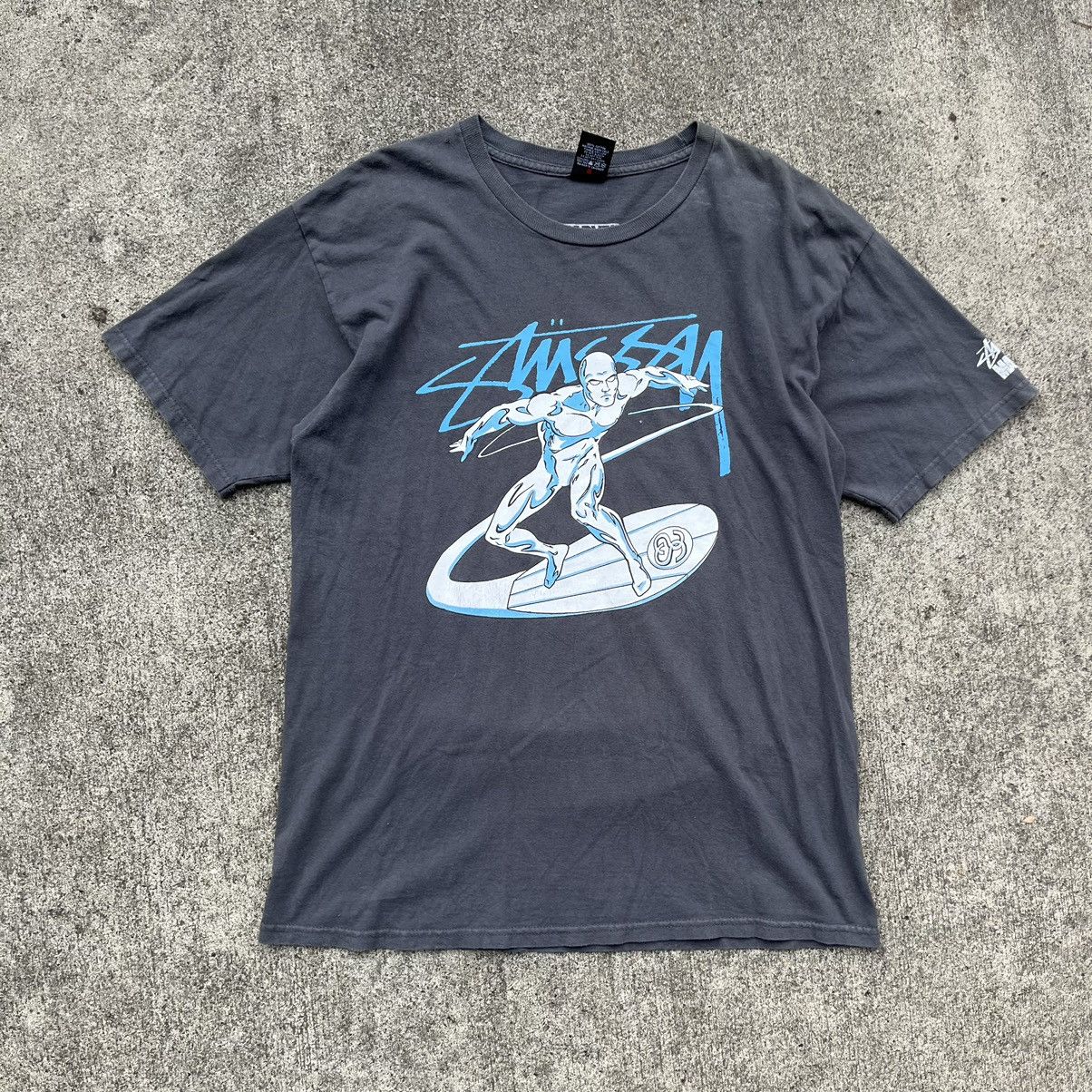 Marvel Comics × Streetwear × Stussy Stussy Marvel Silver Surfer T Shirt ...