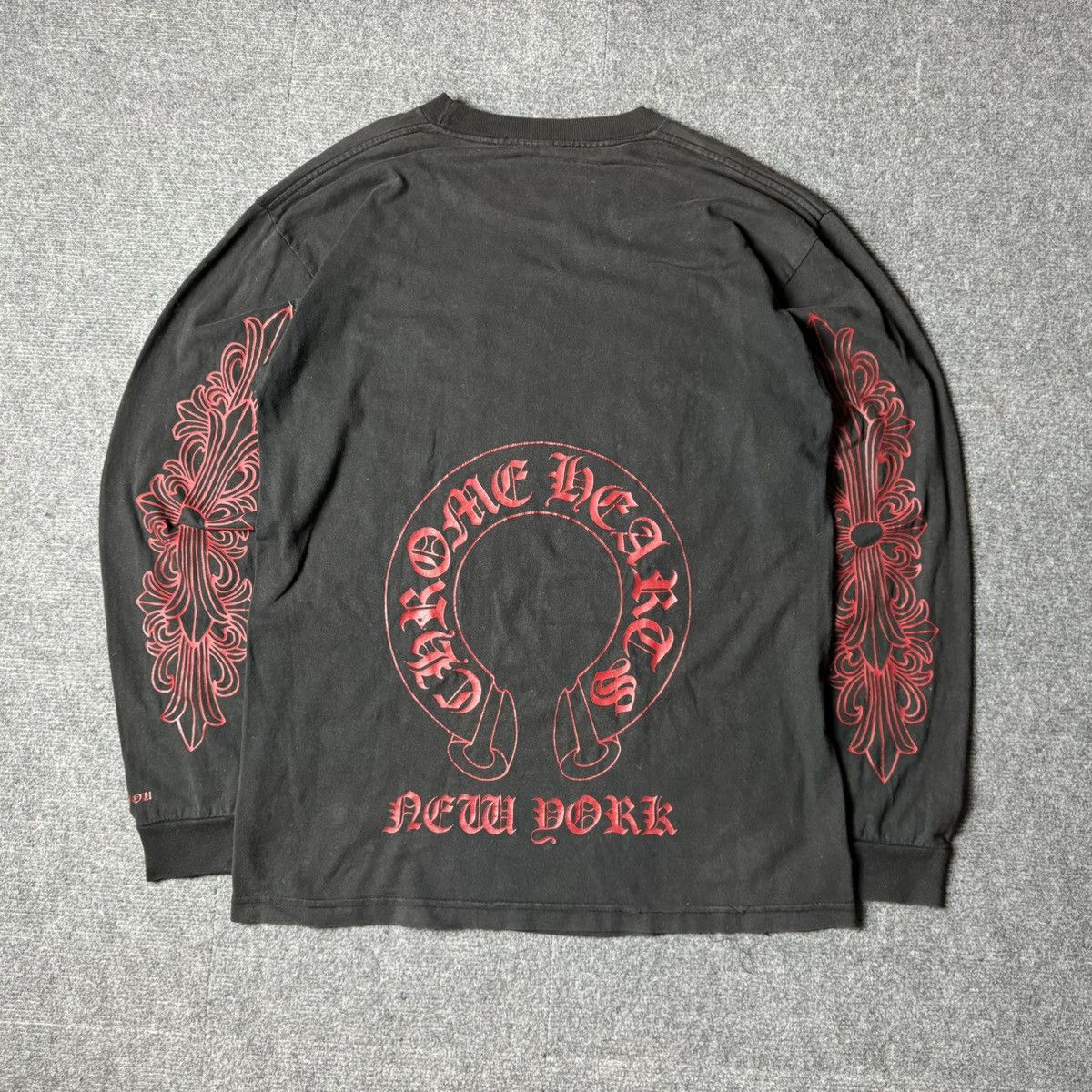 Chrome Hearts Chrome Hearts - New York Floral Sleeves Red Rare | Grailed