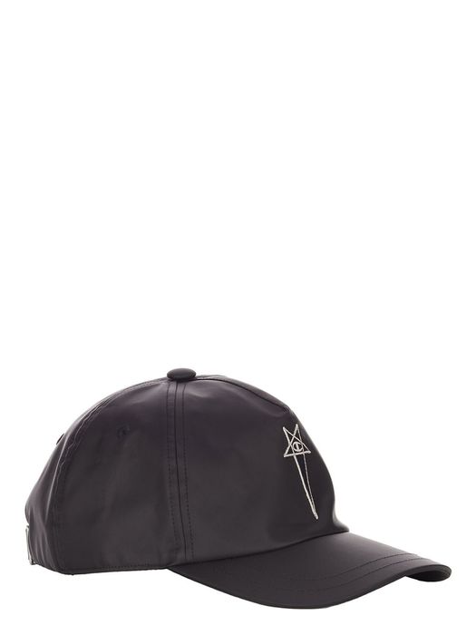 Rick Owens RICK OWENS CAP HAT DAD BLACK WHITE DRKSHDW NYLON LEATHER ...
