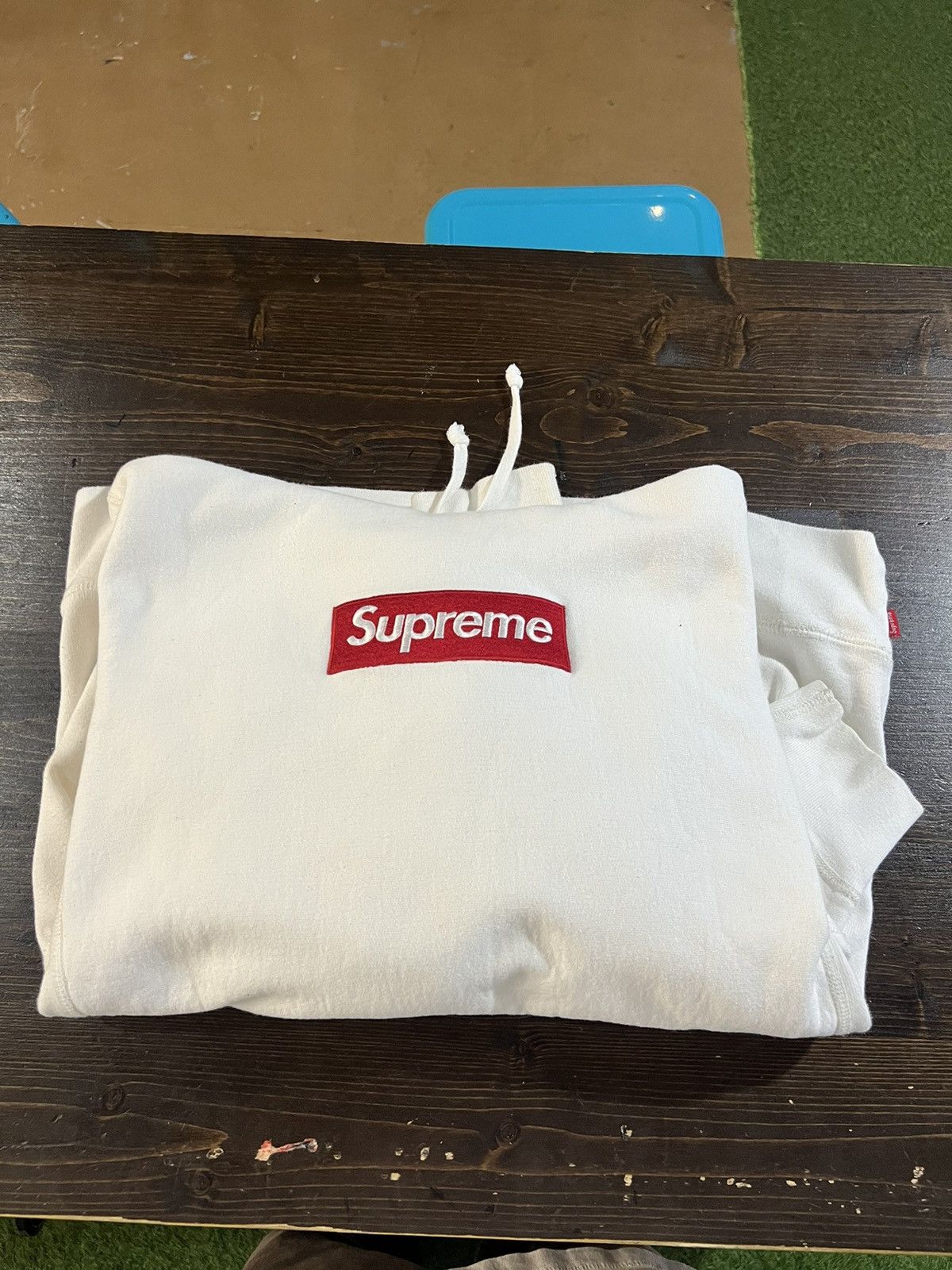 Supreme Supreme FW16 Box Logo White Red Hoodie | Grailed