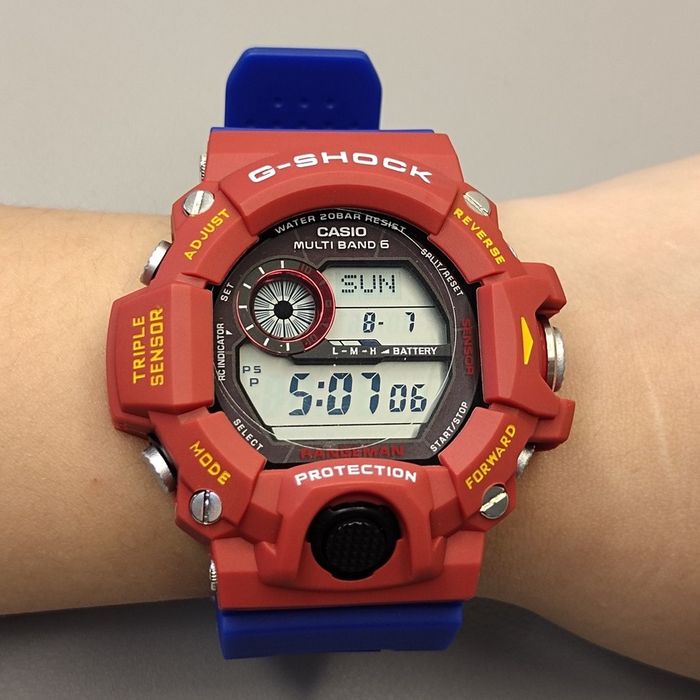 G Shock GShock Casio G-Shock GW-9400 Rangeman Blue Red Transformer ...