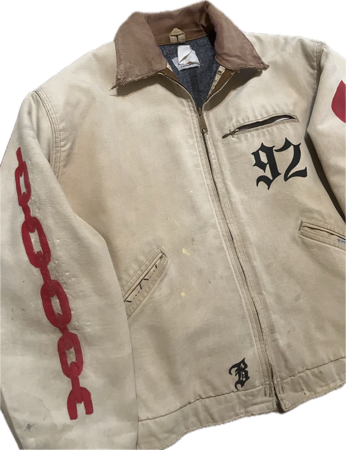 Carhartt × Vintage 80’s Carhartt Thrashed Detroit Handpainted Tattoo ...
