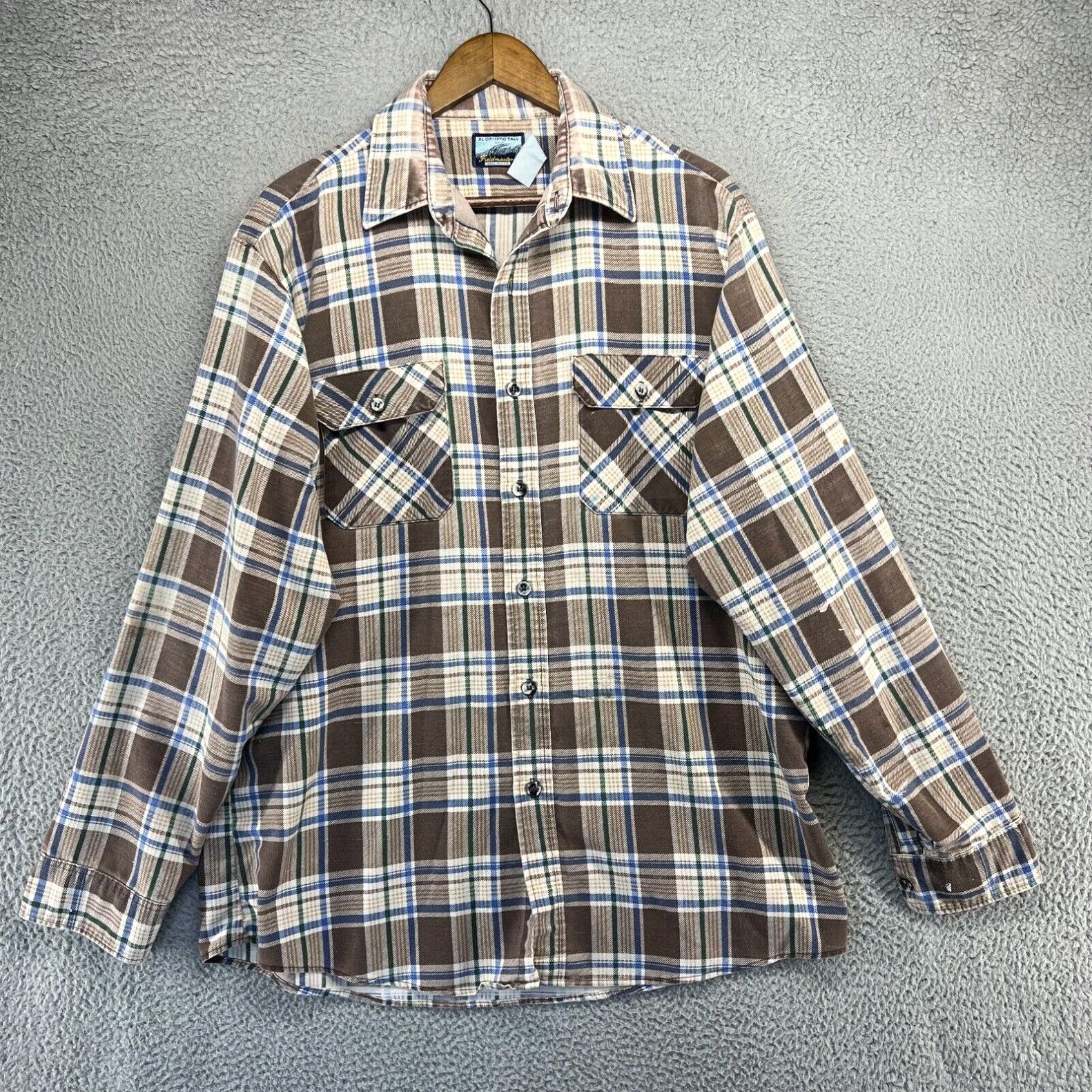 Vintage Vintage Fieldmaster Flannel Shirt Men's Extra Large Brown Blue ...