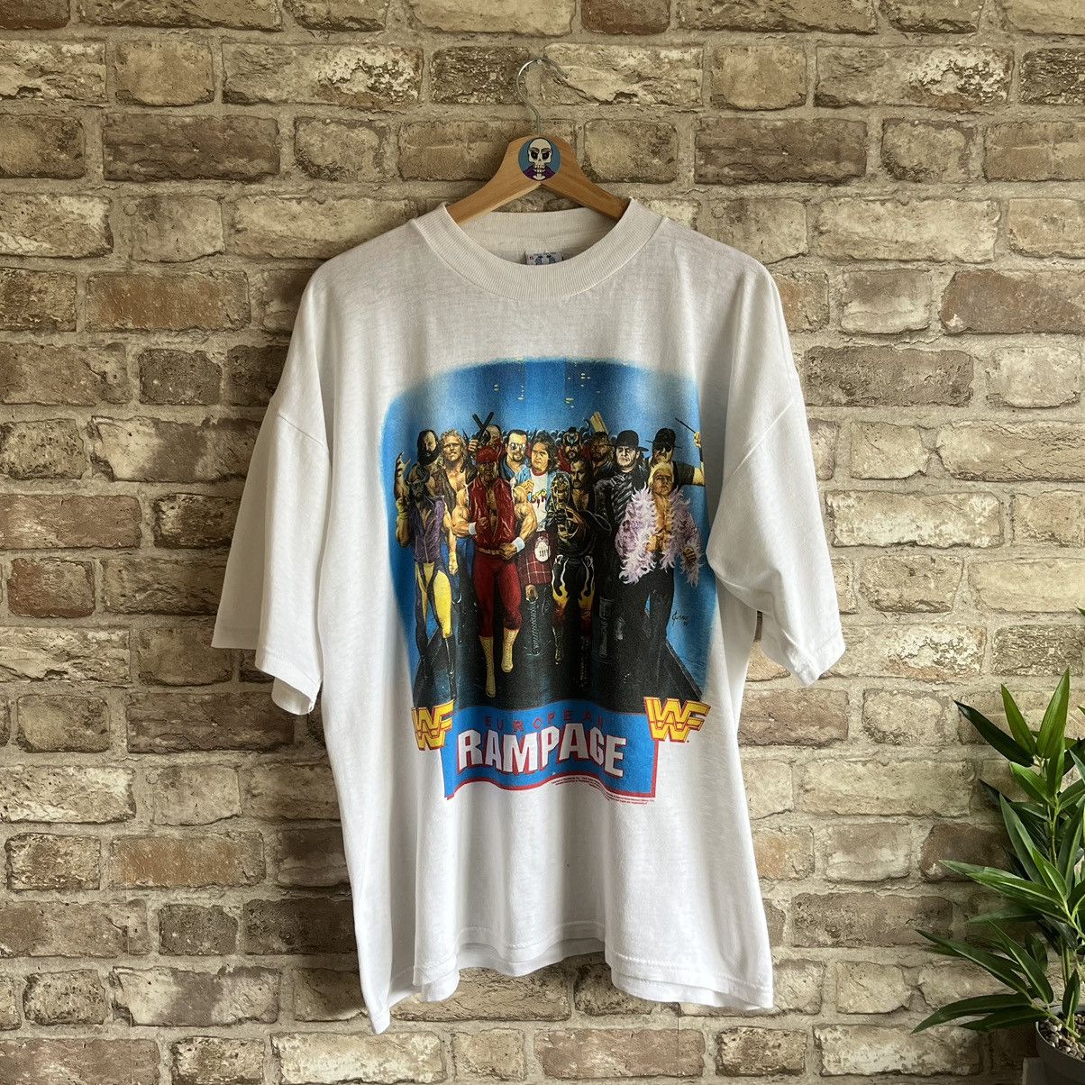 Vintage × Wwf Vintage WWF European Rampage t-shirt XL 1992 90s WWE ...