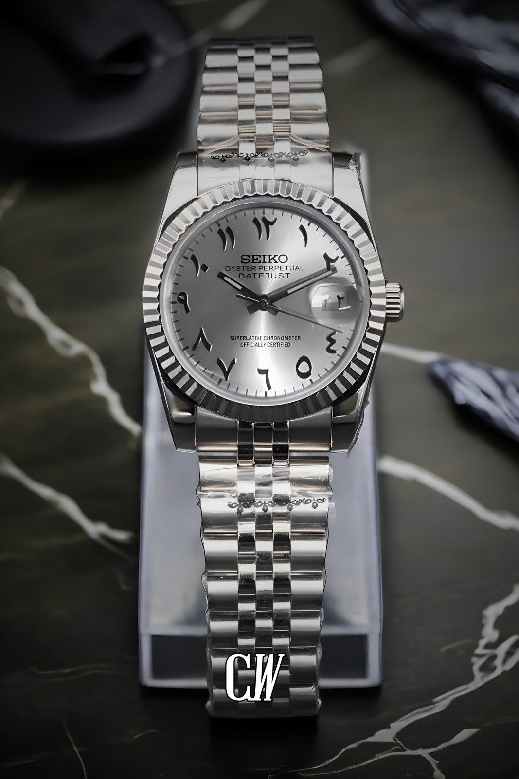 Luxury × Seiko Seikojust custom Arabic datejust watch | Grailed