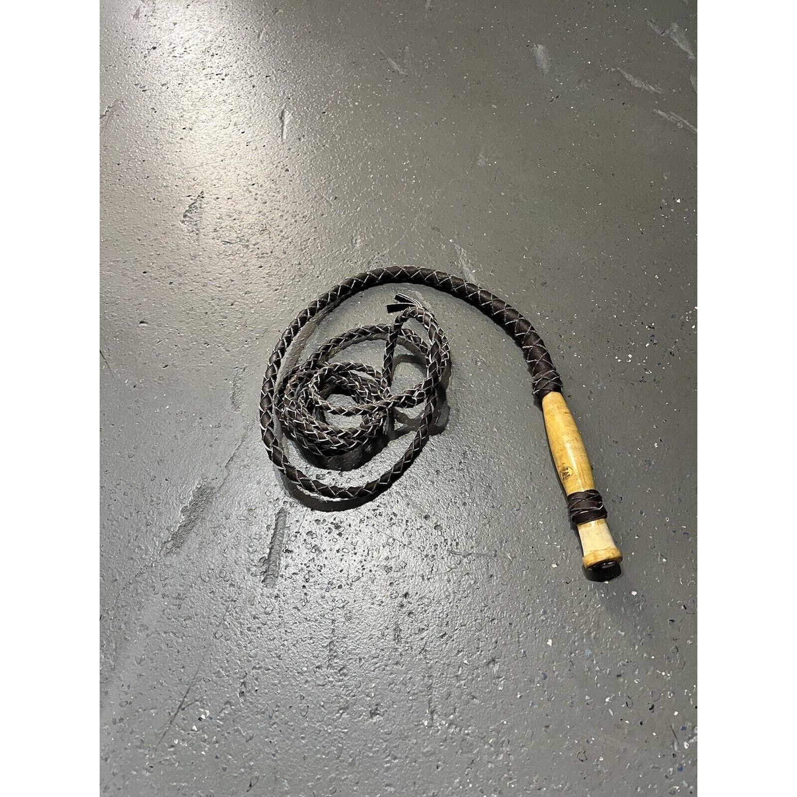 Other VTG Leather Braided Bull Whip Wooden Swivel Handle 8 Ft | Grailed