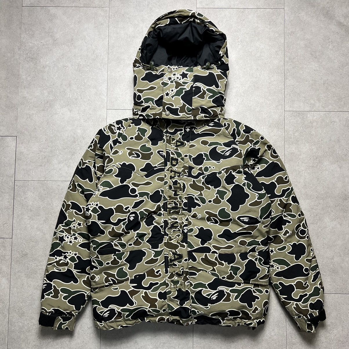 Bape 🔥Vintage BAPE Snowboard down Puffer jacket STA camo ape | Grailed