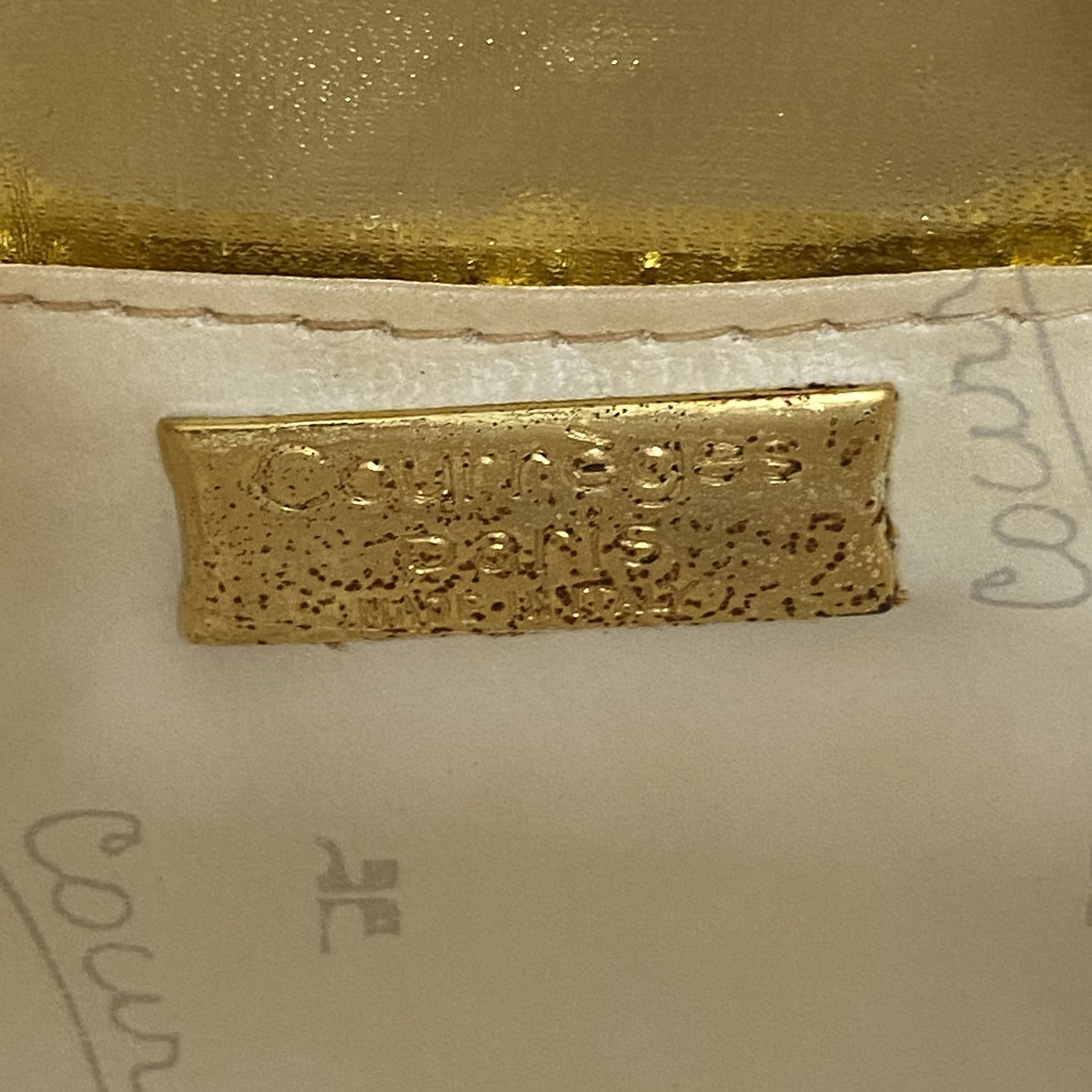 Courreges × Vintage COURREGES Vintage Ivory Gold Rattan Chained Clutch ...