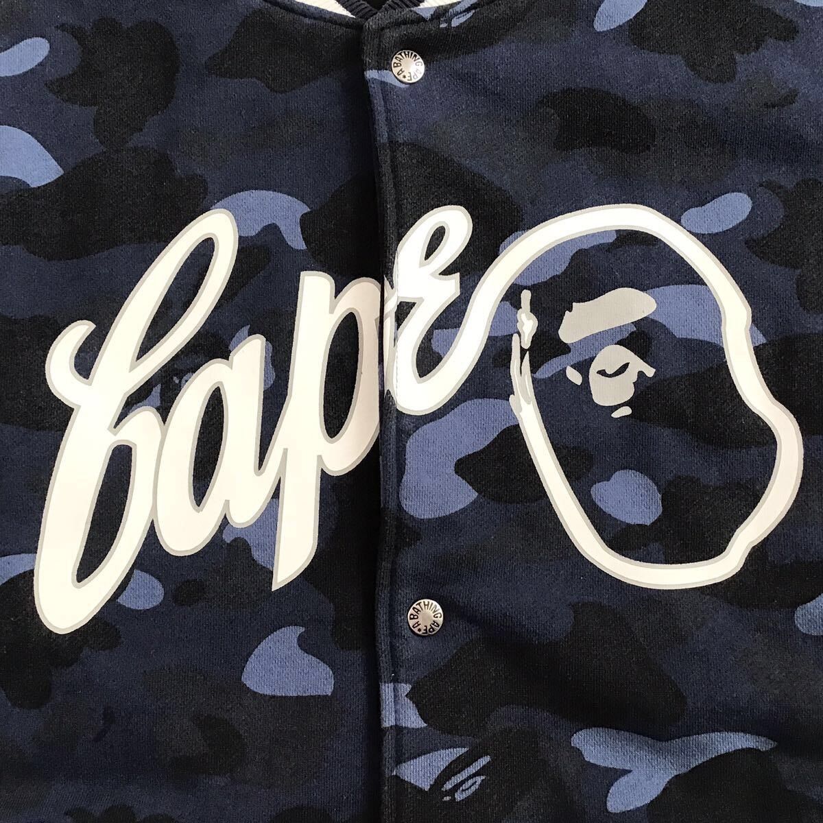 Bape × Nigo BAPE Blue camo sweat varsity jacket a bathing ape NIGO ...