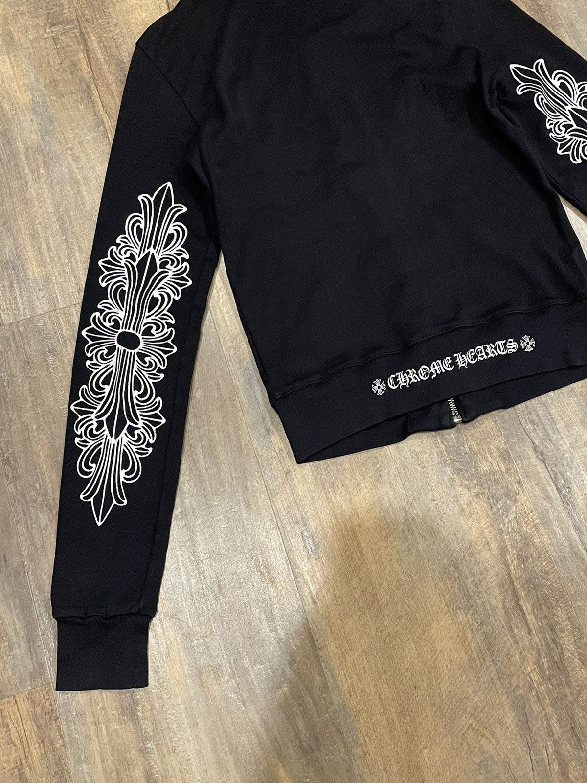 Chrome Hearts RARE Chrome Hearts Floral Cross Track Jacket Black Zip Up ...
