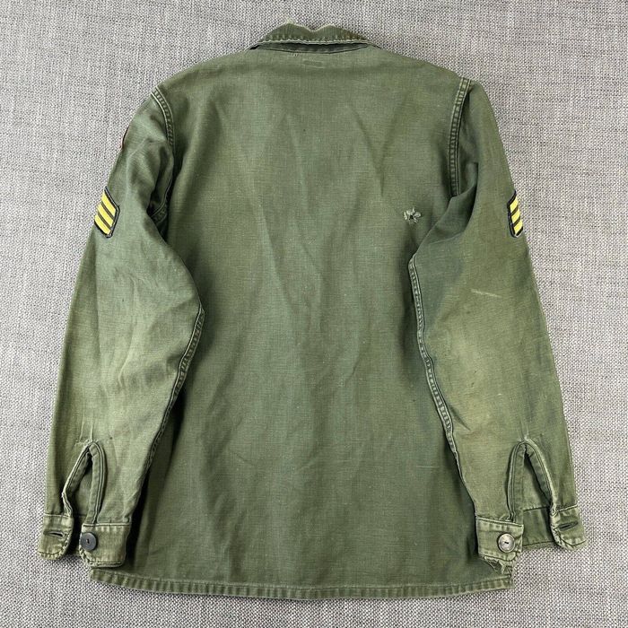 Vintage 70s US Army OG 107 Button Shirt S Fatigue Patch 82 Airborne ...