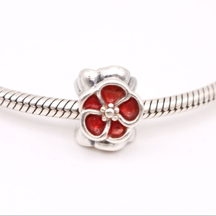 pandora RARE - Authentic PANDORA Red Poppy Charm | Grailed