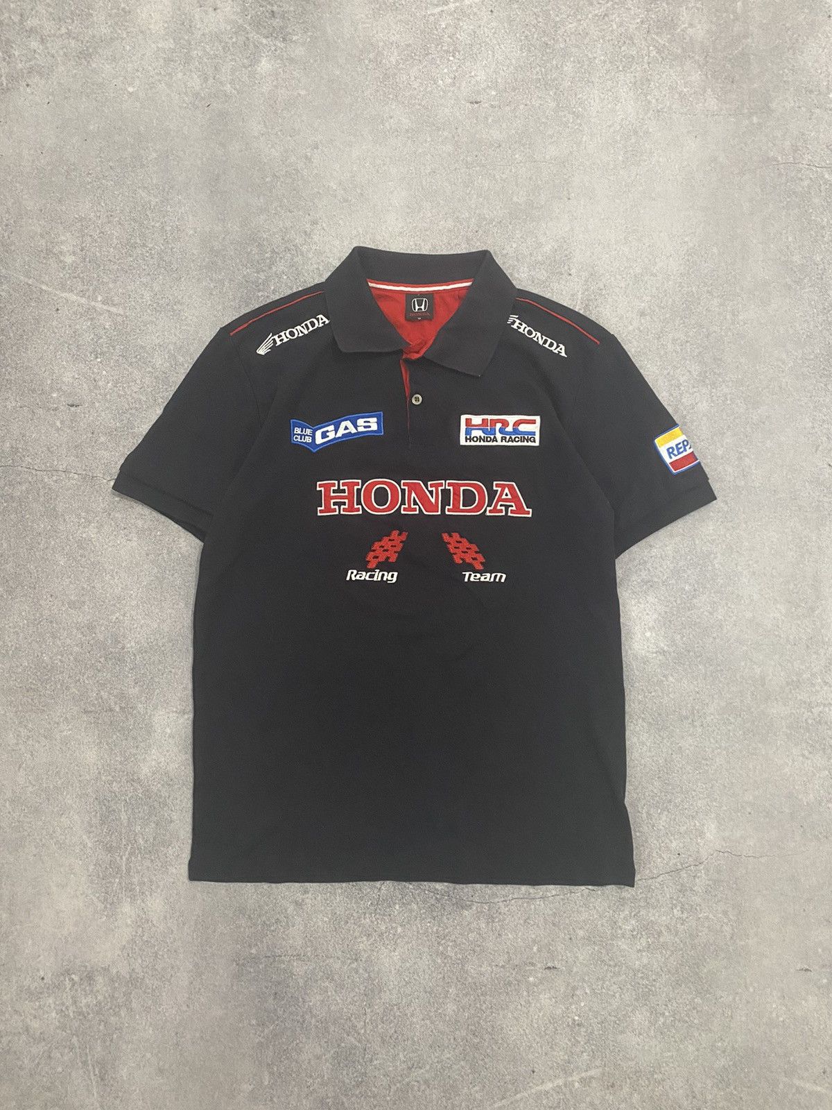 Racing HRC Honda Racing Team Blue Club Gas Repsol Polo T-Shirt | Grailed