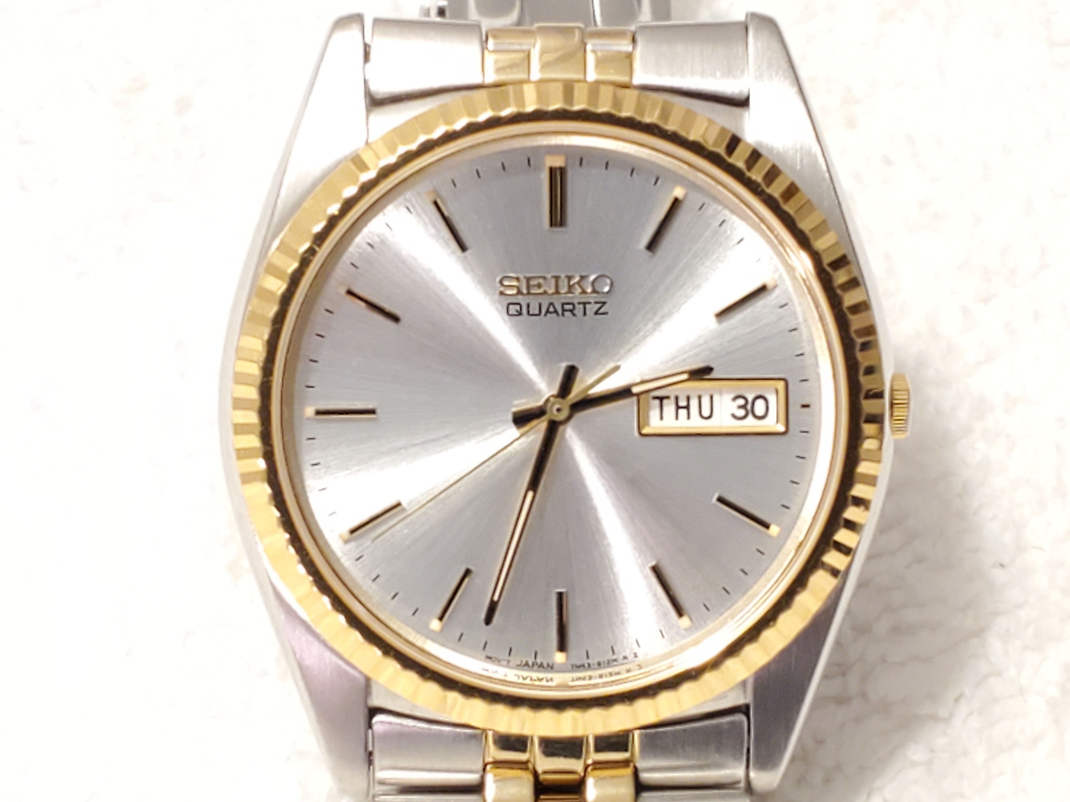 Seiko Vintage Seiko Men's Day Date Quartz Watch Stainless Steel | Grailed