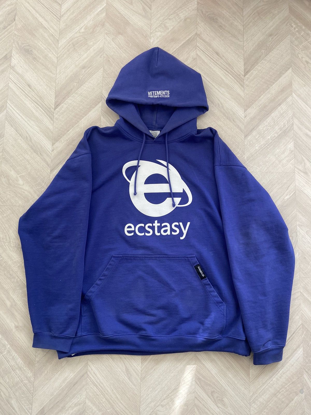 Vetements Vetements Ecstasy hoodie ss20 blue | Grailed
