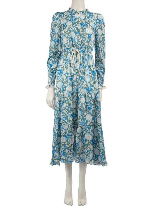 Me+Em Blue Floral Tie Wiast Maxi Dress | Grailed