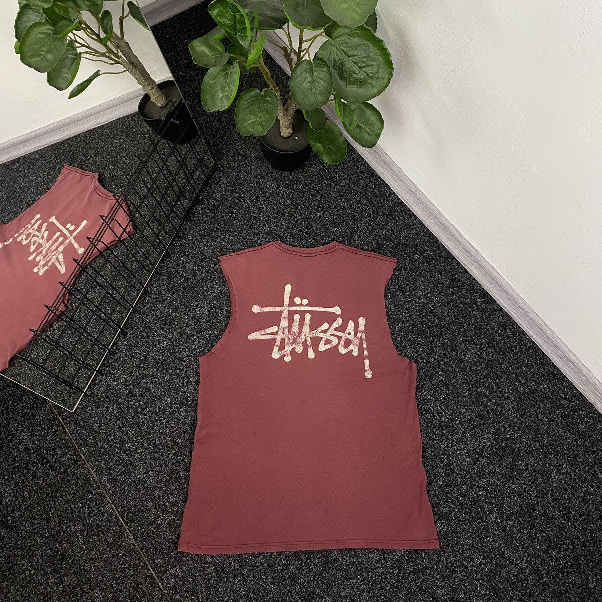 Vintage Stussy Original Tank Top Vintage Distressed Style Big Logo ...