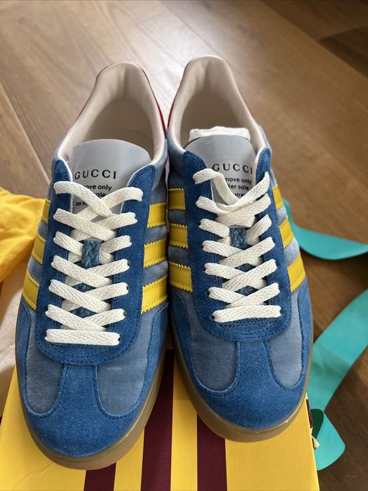 Adidas Adidas X Gucci Gazelle Blue Velvet - FR 42 UK 8 US 9.5 - NEW ...