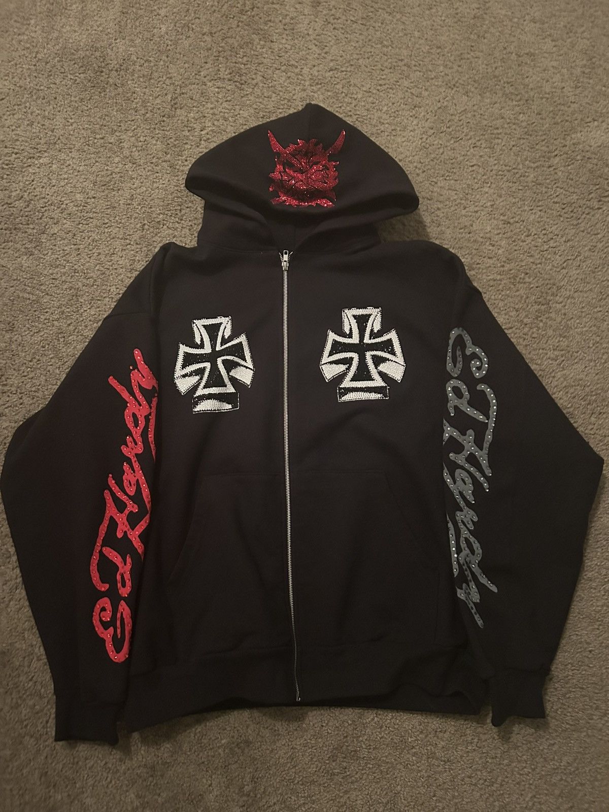 ComplexCon × Ed Hardy × Ken Carson Ed Hardy x Ken Carson Rhinestone Zip ...