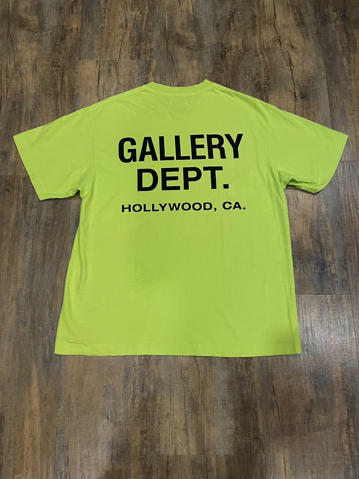 Gallery Dept. RARE Gallery Dept Souvenir Tee Lime Green Hollywood Logo ...