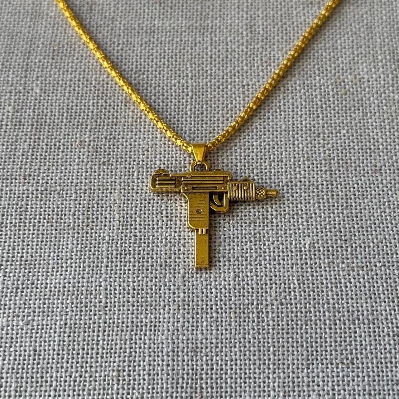 Other Y2k gold mini uzi necklace MENS | Grailed