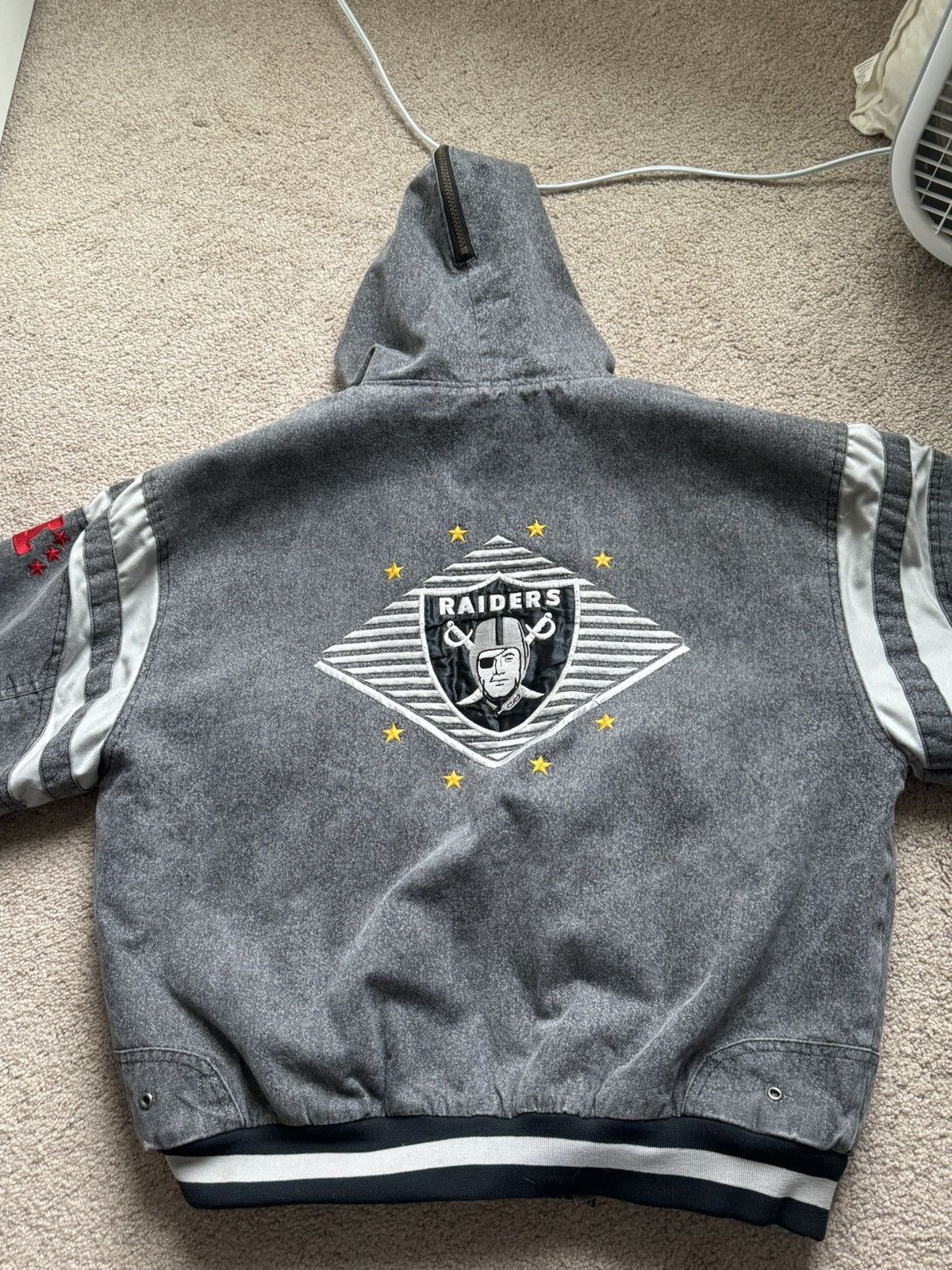 NFL × Starter Vintage LA Raiders Starter cropped heavy jacket | Grailed