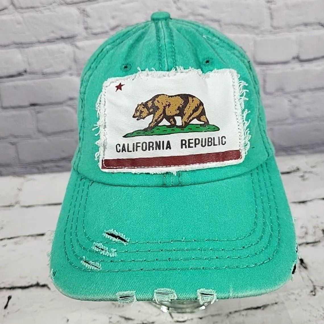 Vintage Authentic Distressed Blue Unisex Strapback Ball Cap Featuring ...