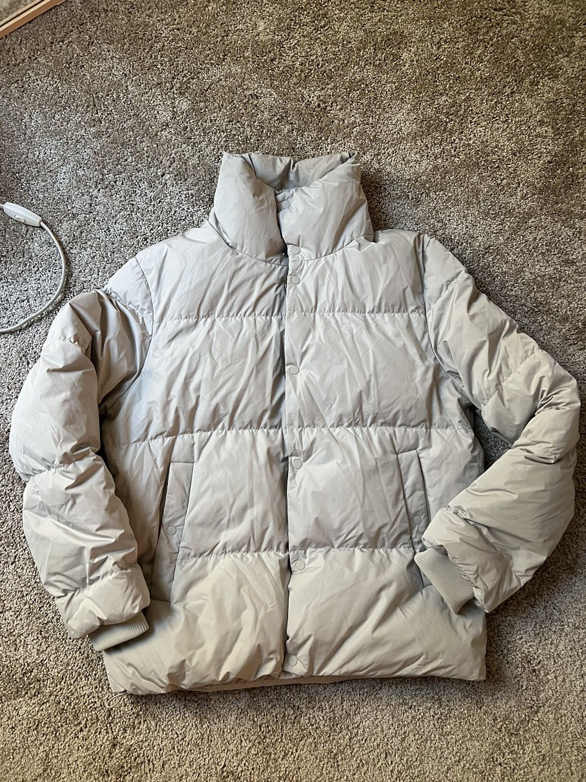 Cos COS Puffer Down Jacket in Light Grey / Beige | Grailed