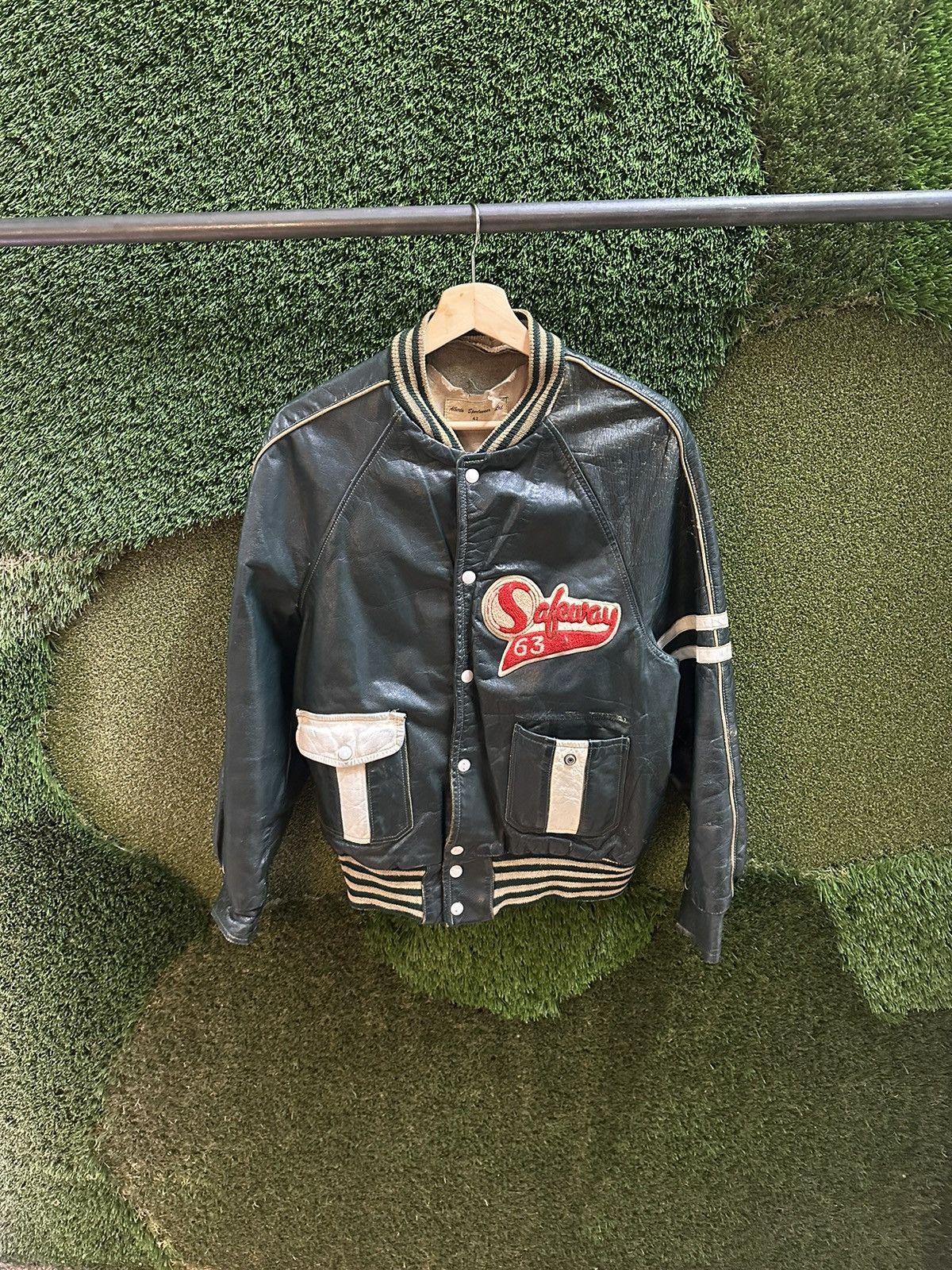 Vintage Vintage 1960s Safeway Leather Varsity Jacket Medium | Grailed
