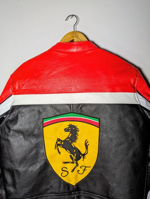 Ferrari VINTAGE Ferrari Racing Leather Jacket Rare Streetwear | Grailed