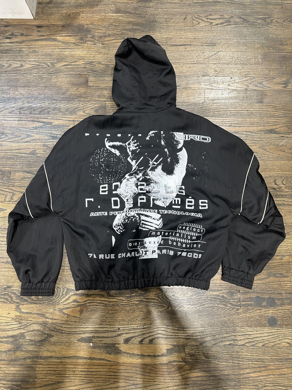 Enfants Riches Deprimes New ERD Silky Black Hooded Track Jacket Size ...