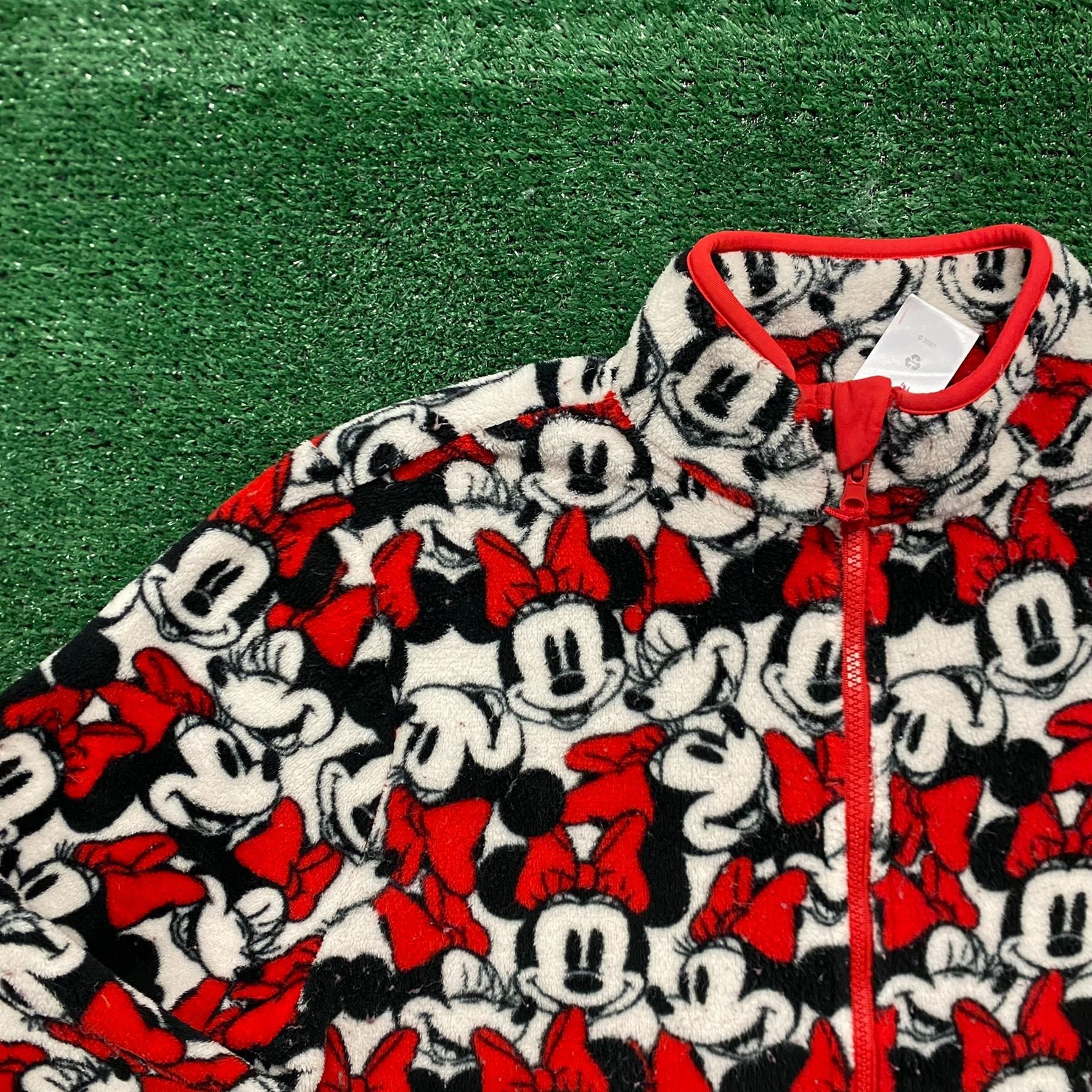 Vintage Vintage Y2K Minnie Mouse AOP Zip Fleece Sweatshirt Jacket | Grailed