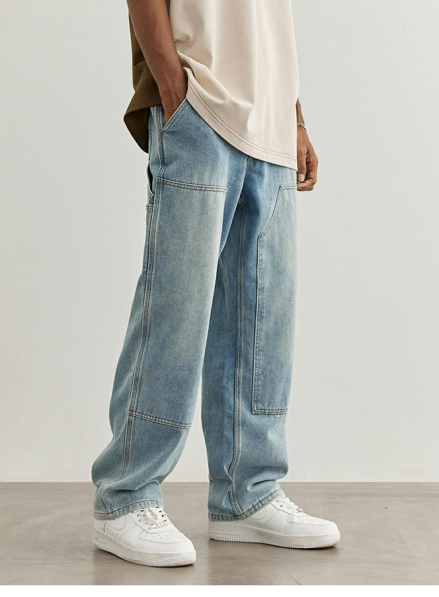 Jean × Streetwear Blue Panel Patch Denim Jeans | Grailed