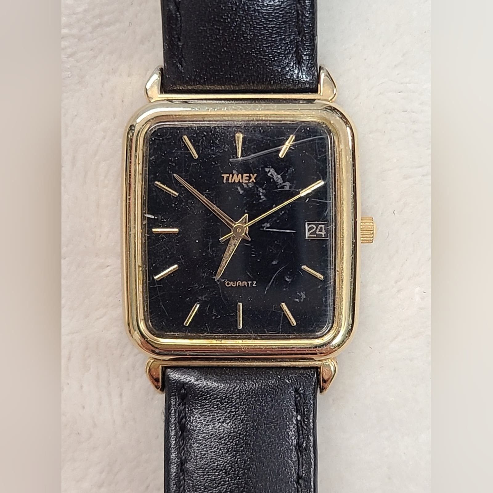 Timex Vintage 70s Timex Men's Gold Tone Tank Watch | Grailed