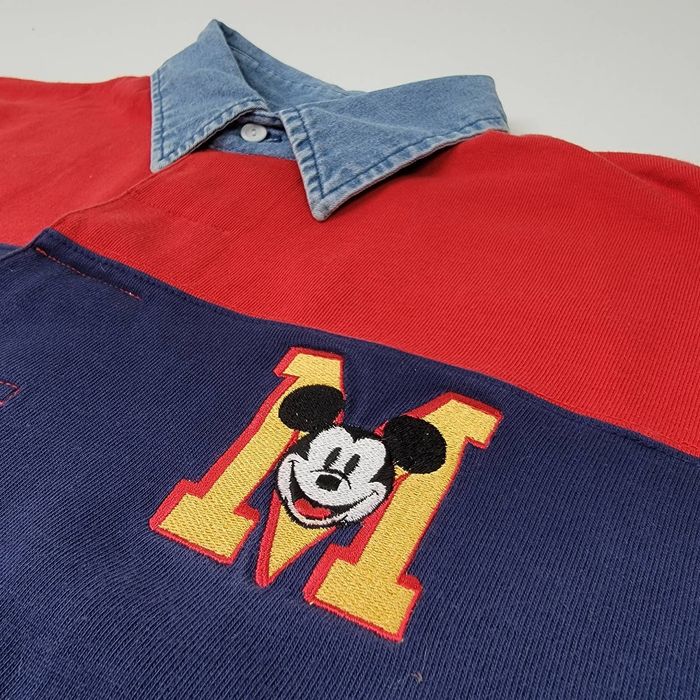 Disney VTG 90s Colorblock Disney Mickey Long Sleeve Rugby Shirt | Grailed